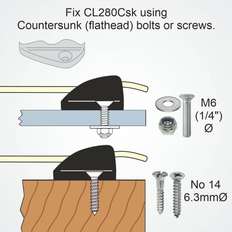 Clamcleats CL 280 Side Fixing Vertical | Cygnus Sails